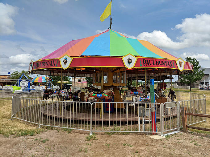 The classic carousel, with its hand-painted horses and rainbow canopy, has been creating dizzy delight for generations of visitors.
