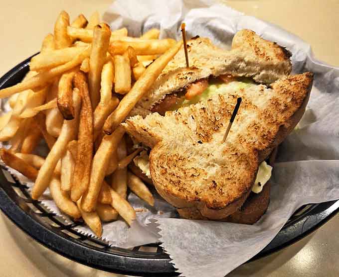 A sandwich that understands proper architecture &ndash; layers of goodness held together by structural integrity and accompanied by perfectly crisp fries.