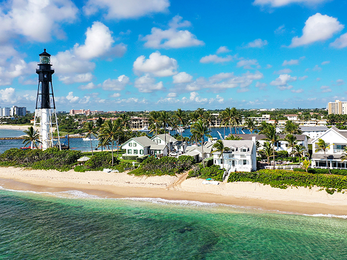 Waterfront real estate with the ultimate neighborhood watch&mdash;a historic lighthouse keeping an eye on million-dollar views and boating adventures.