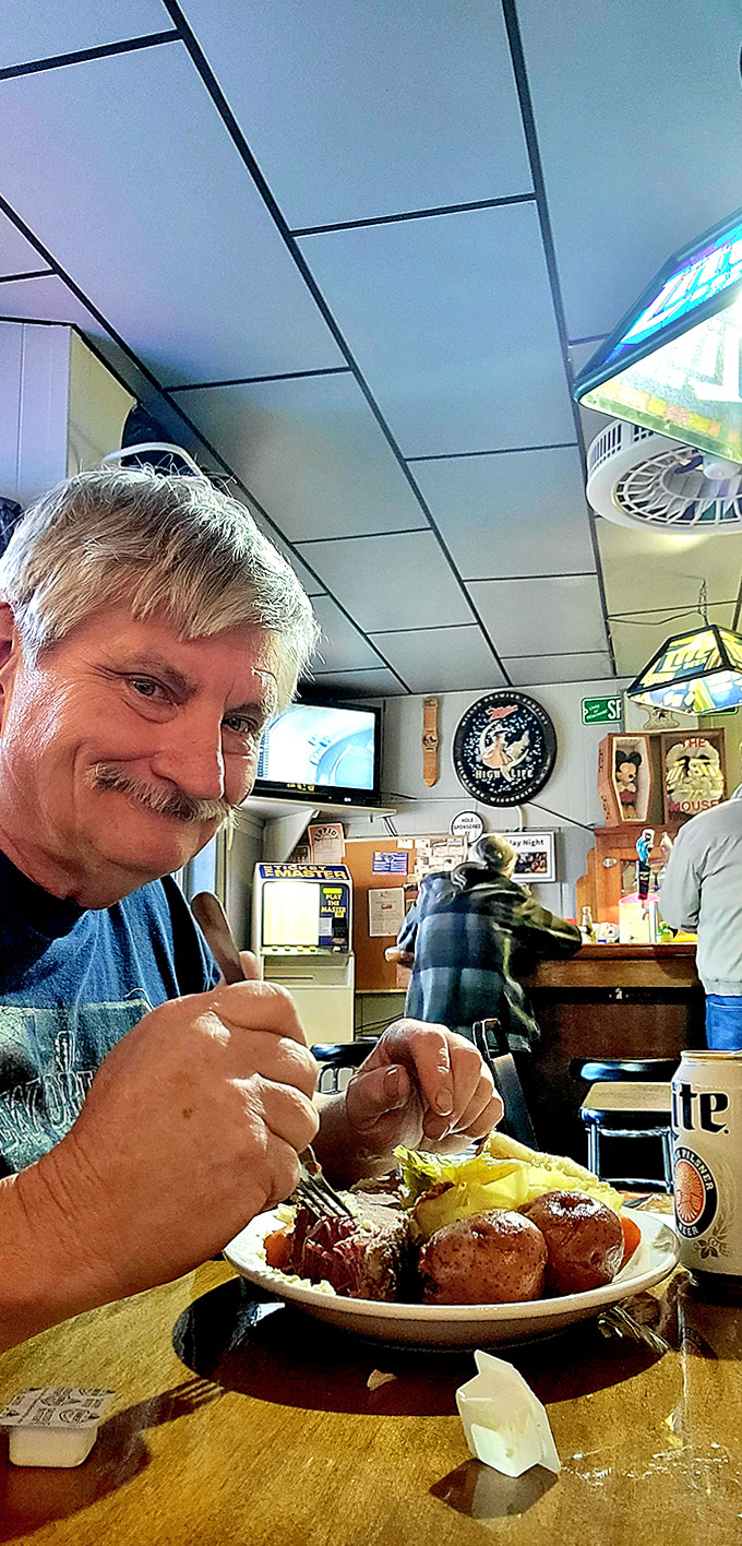 The dining area buzzes with conversation and laughter &ndash; where neighbors become friends and friends become family over plates of excellent food and glasses of cold Wisconsin beer.