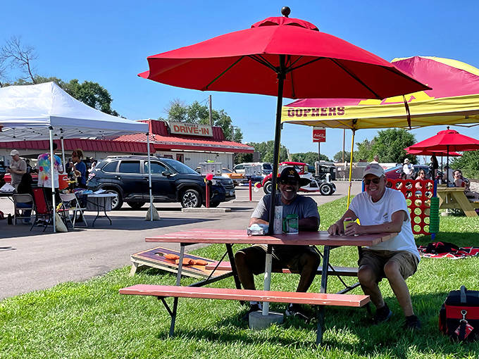 Outdoor dining under Minnesota's big sky &ndash; where strangers become friends over shared tables and a mutual appreciation for Wagner's timeless fare.
