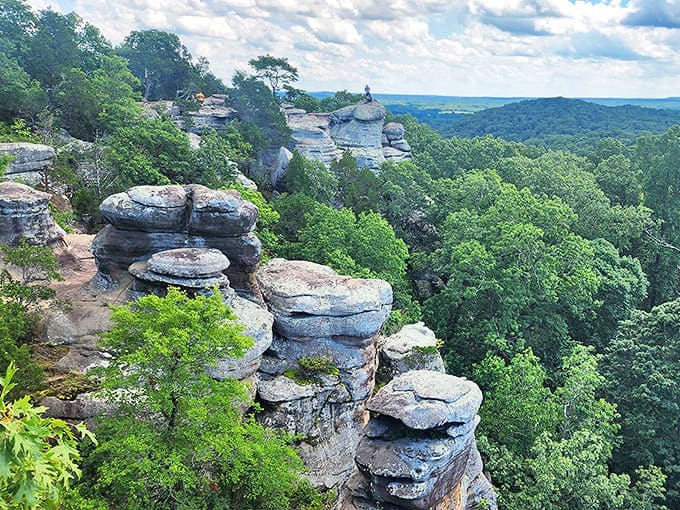 Rock formations stacked like nature's own Jenga game make you grateful that gravity has been consistently reliable for the past few hundred million years.