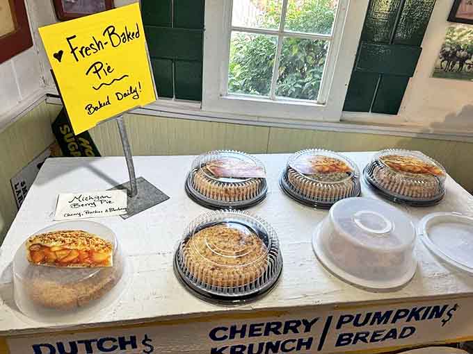 Freshly baked pies await their forever homes &ndash; each one a masterpiece of flaky crust and perfect filling.