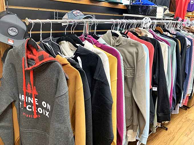 Cozy hoodies and sweaters emblazoned with local pride make for souvenirs that will actually be worn for years to come.