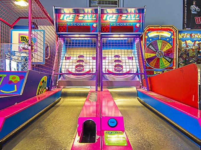 The power tower tests your strength and your willingness to look silly in public, which is basically the definition of family fun.