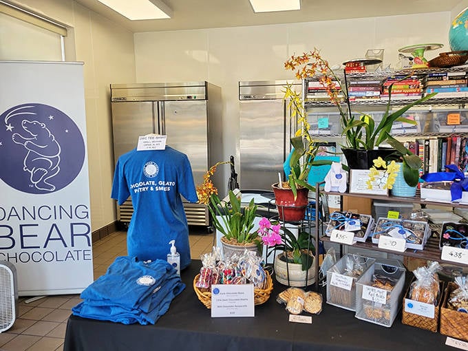 Brand pride on display &ndash; Dancing Bear merchandise and signature blue t-shirts let fans take a piece of the experience home.