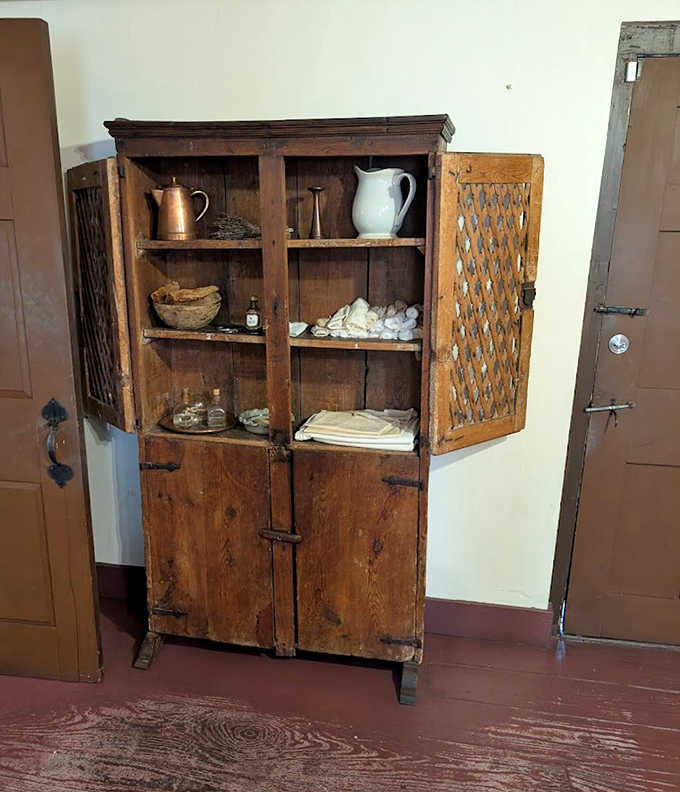 This rustic medical cabinet stored supplies that determined whether you lived or died&mdash;a far cry from today's sterile hospital storage systems.