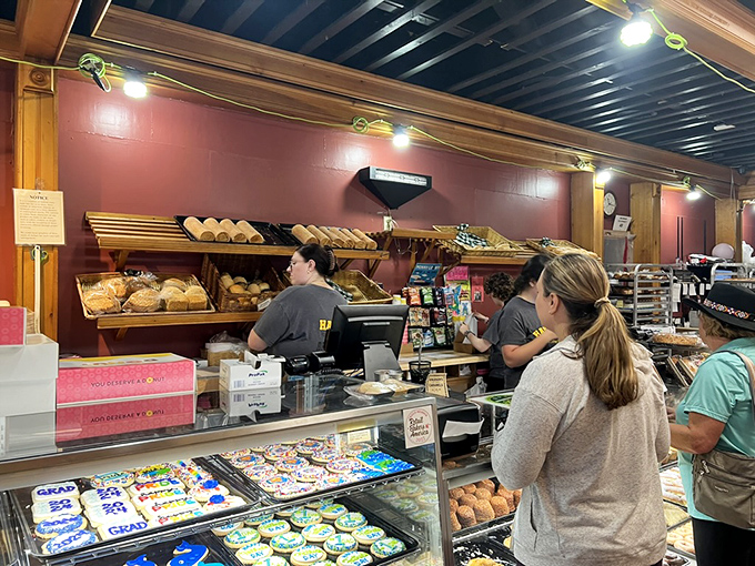 At the order counter, friendly staff stand ready to help navigate the sweet sea of options or recommend their personal favorites.