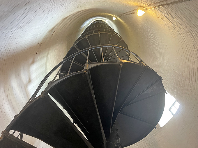 These spiral stairs have tested the leg muscles and determination of visitors for generations – 109 steps of historical cardio.