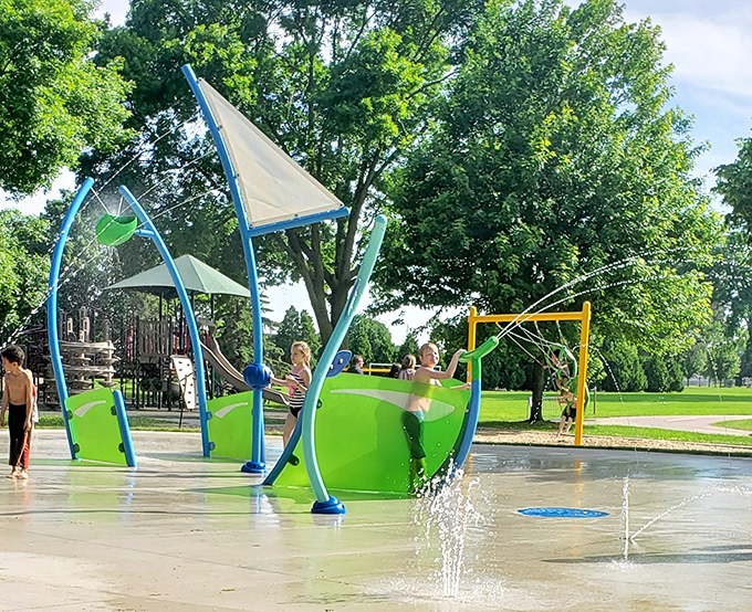 Summer's perfect antidote to Wisconsin humidity &ndash; where children frolic in unpredictable water jets while parents enjoy the occasional cooling mist.