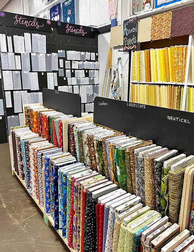 The stencil and specialty fabric section &ndash; where interior designers and DIY decorators find their secret weapons.