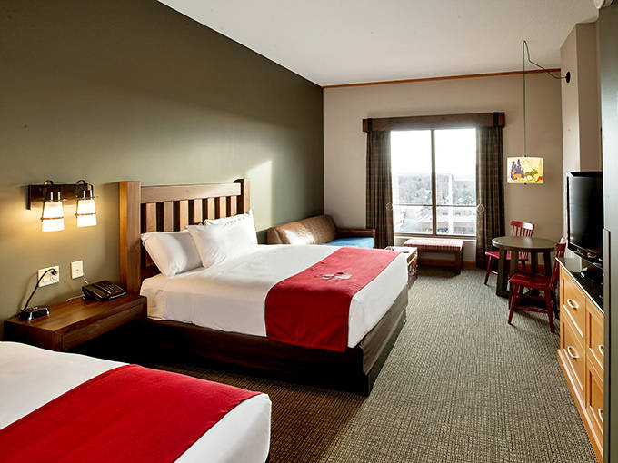 Hotel suites offer a peaceful retreat after a day of aquatic mayhem &ndash; those beds looking more inviting than the lazy river by day's end.