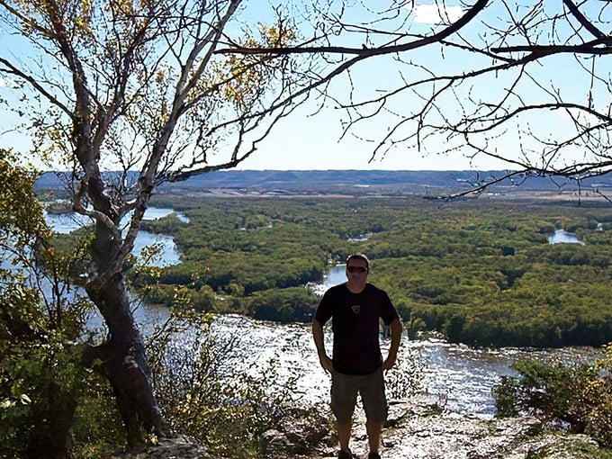 This spectacular overlook reveals the Mississippi's true grandeur, with channels and islands creating nature's perfect maze below.