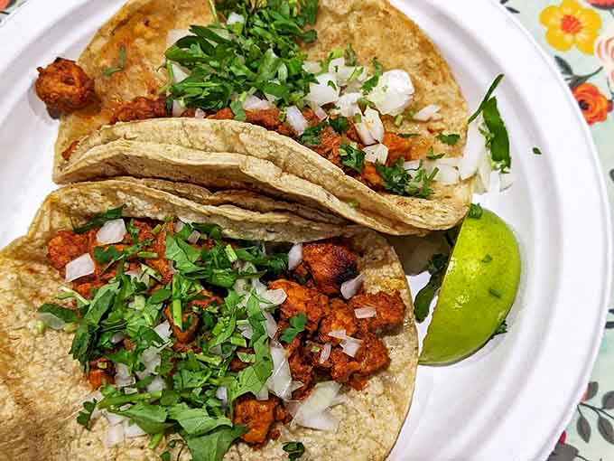 Al Pastor tacos &ndash; where sweet meets savory in a dance of flavors that might just make you shed a tear of pure joy.