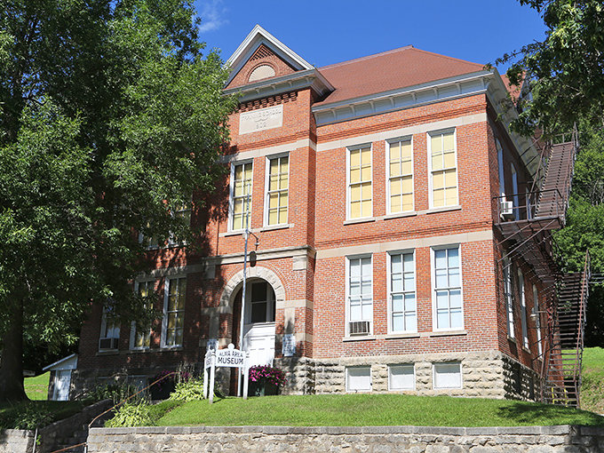 This stately brick schoolhouse now preserves Alma's rich history &ndash; education of a different sort continues within.