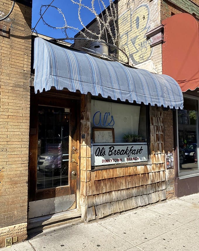 The front entrance doesn't try to impress – it doesn't need to when the line of hungry patrons speaks volumes about what's inside.