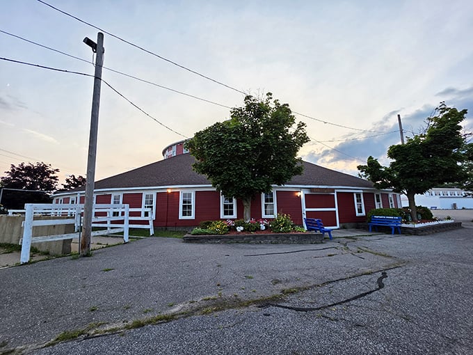 The barn's circular design creates a perfect symmetry from any angle &ndash; architectural harmony in the heart of America's Dairyland.