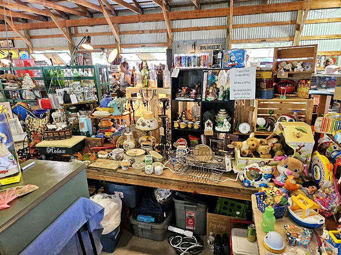 The barn-like interior houses countless curiosities &ndash; shelves and tables overflowing with knickknacks that somehow feel both foreign and familiar.