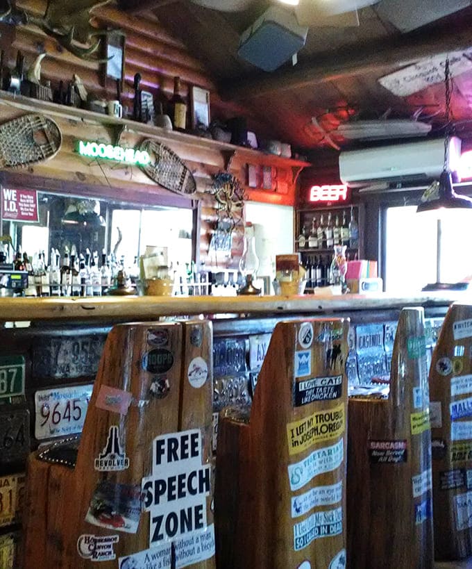 The bar glows with neon signs and North Woods charm &ndash; a place where local beers flow and stories grow taller with each round.