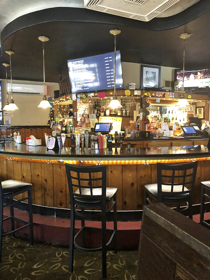 The bar area&mdash;where strangers become friends and diet plans go to die. Those tap handles promise liquid happiness.