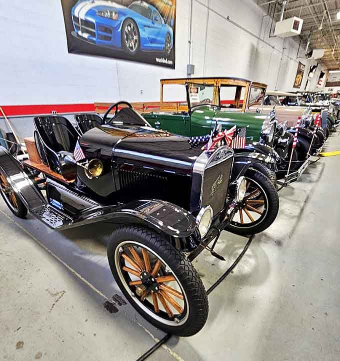 These vintage beauties stand at attention like mechanical soldiers from another era&mdash;wooden wheels and all-American craftsmanship on proud display.