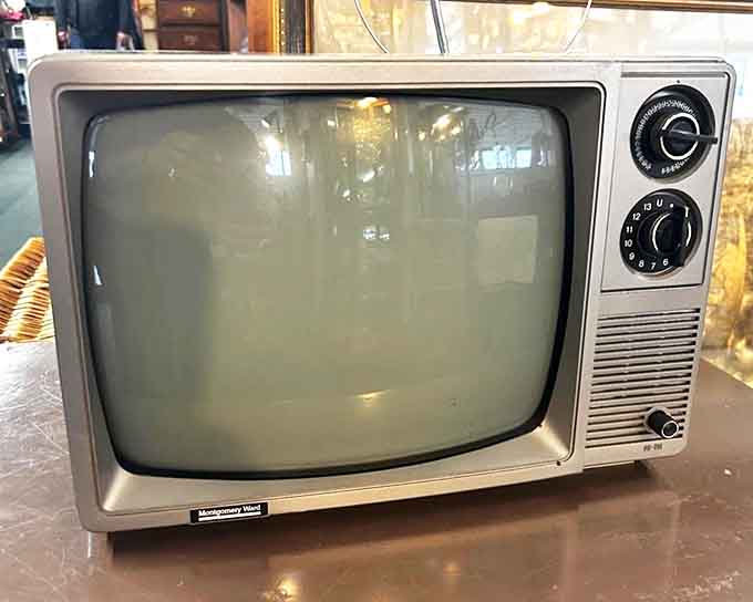 This vintage Montgomery Ward television set isn't obsolete &ndash; it's a perfectly preserved time capsule from when TV watching was a family event rather than a solitary scroll.