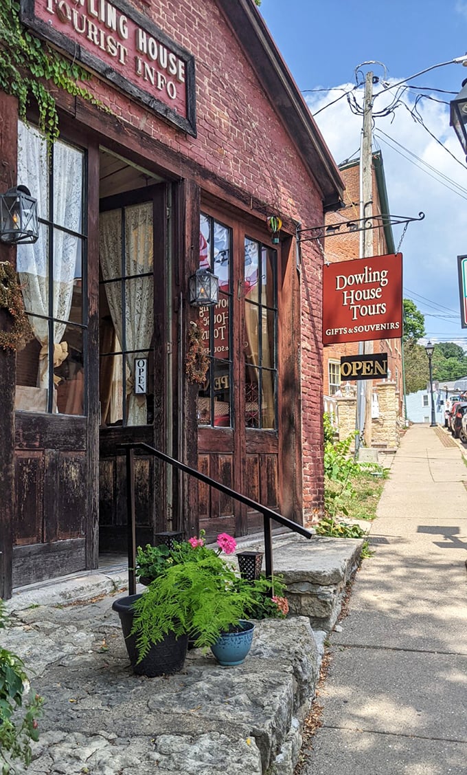 The Dowling House, Galena's oldest building, wears its centuries with dignity &ndash; its weathered doors inviting visitors to step back into 1826.