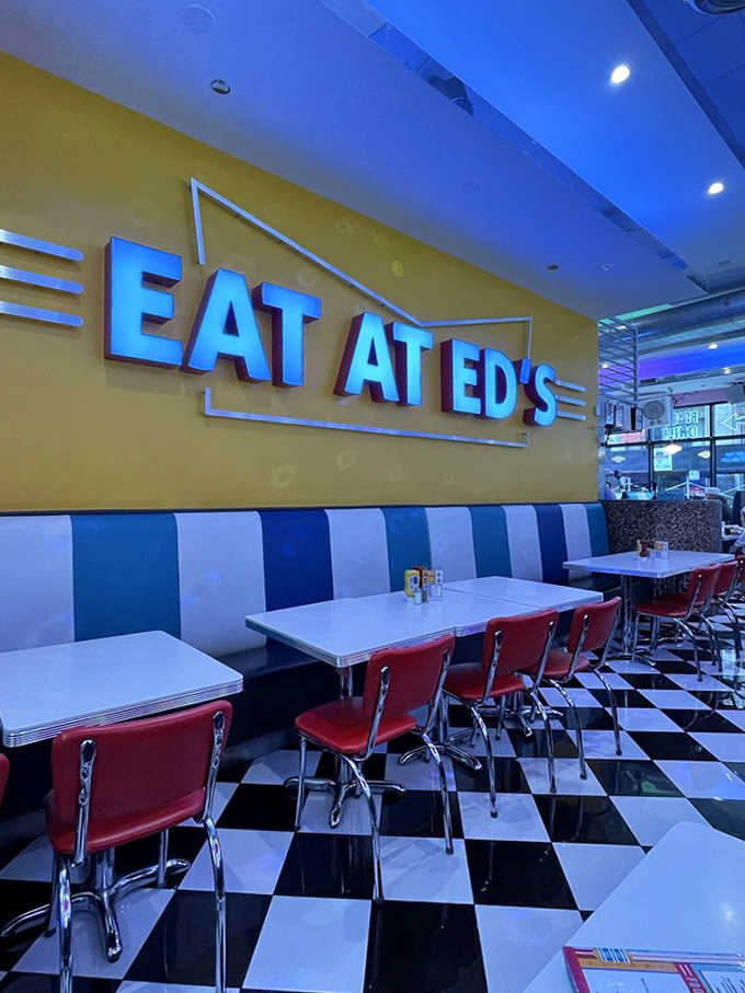 Route 66 signs and vintage memorabilia remind us that America's greatest road trip always included stops at places exactly like this.