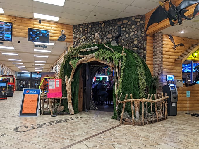 This moss-covered entrance isn't just a doorway &ndash; it's a portal to Middle Earth that promises adventure for both hobbits and humans alike.