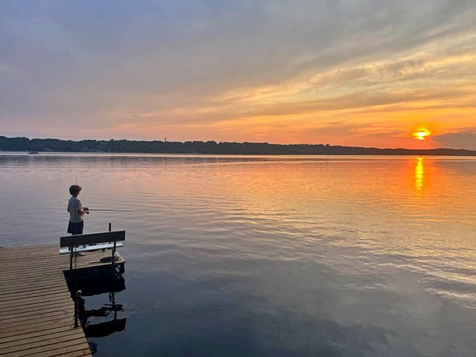 Fishing at dusk offers meditation-level tranquility – the only decision more difficult than "which lure?" is "which sunset photo to post?"