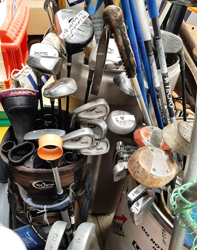 Golf clubs that have witnessed both hole-in-ones and spectacular water hazards &ndash; sporting equipment with built-in experience.