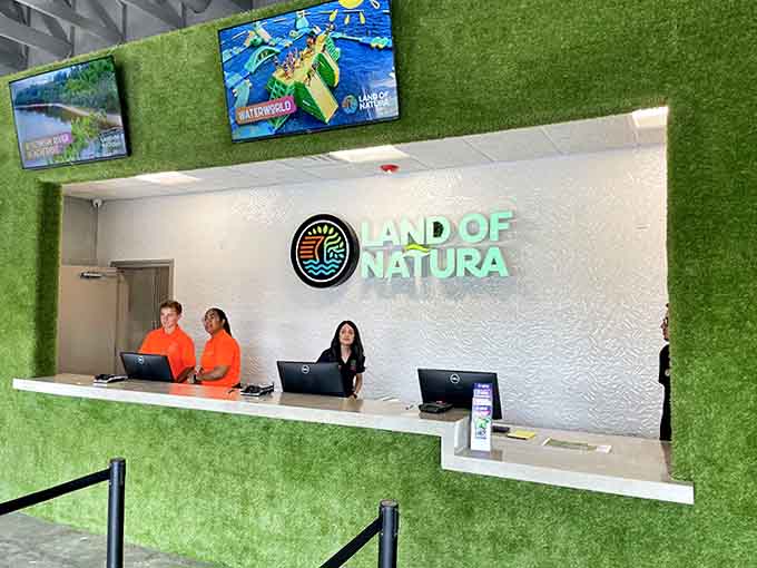 The reception desk welcomes adventurers with bright smiles and the promise of memories that will outlast your sunburn.