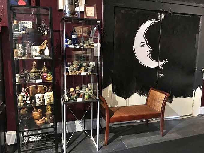 Where "Live Deliciously" meets actual delicious &ndash; this wall showcases the intersection of magical practice and pop culture references.