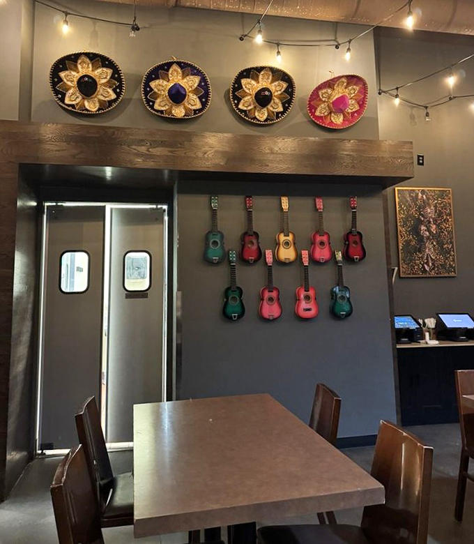 Colorful sombreros and guitars create the perfect backdrop for your "I ate the whole thing" victory photo.