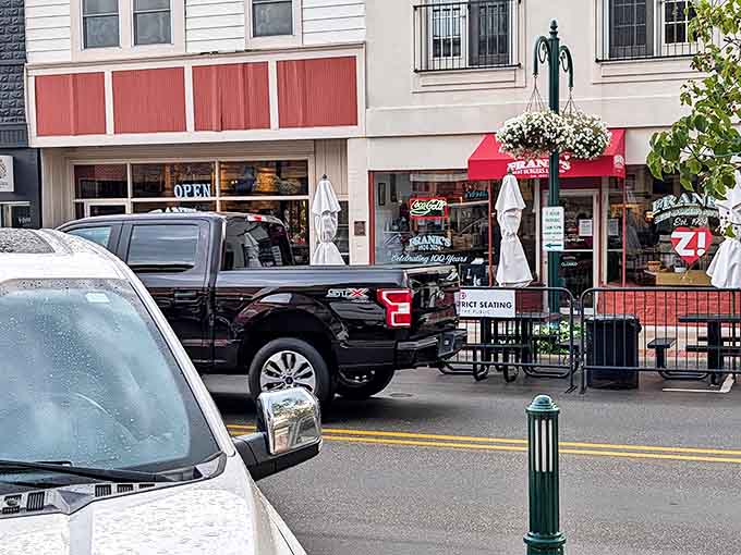 From this angle, the vibrant blue exterior with pink accents looks like it was plucked straight from a storybook, daring modern architecture to be this bold.