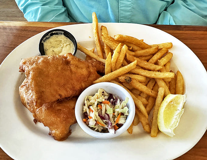 Golden-battered whitefish with crispy fries &ndash; a Great Lakes classic executed with the care it deserves.