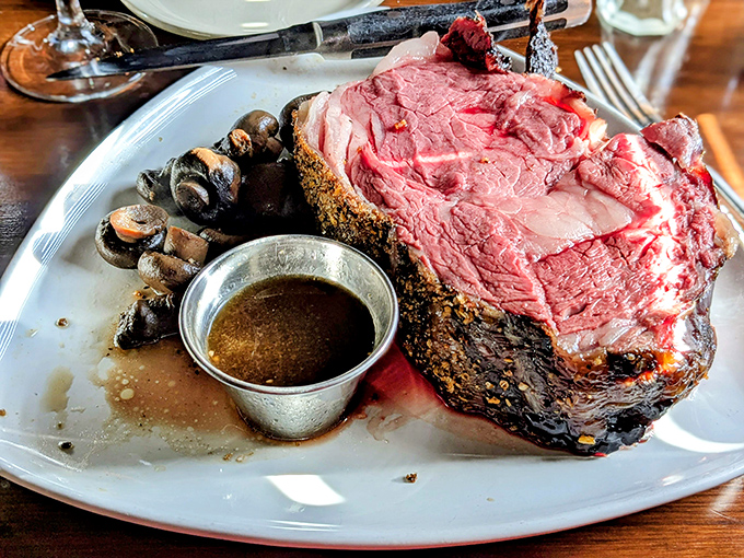 This prime rib slice could feed a small family, but you'll be tempted to keep it all to yourself.