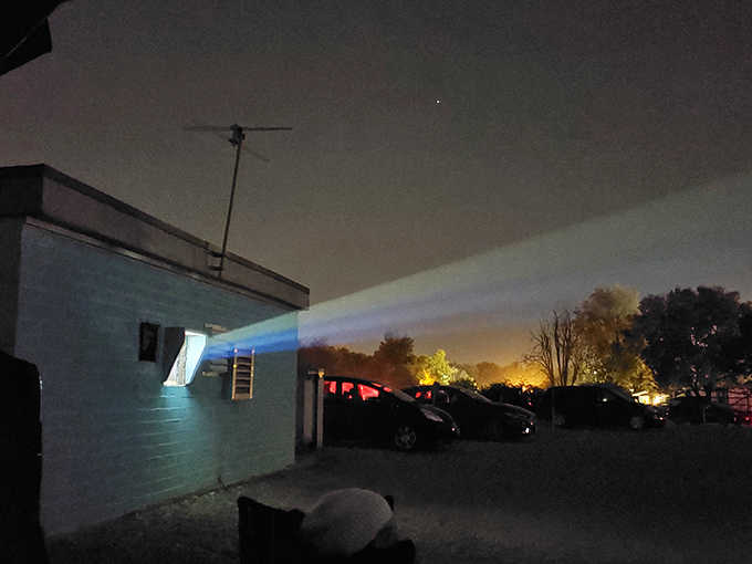 The projection booth &ndash; where movie magic begins its journey across the darkness before landing on that massive white canvas under the stars.