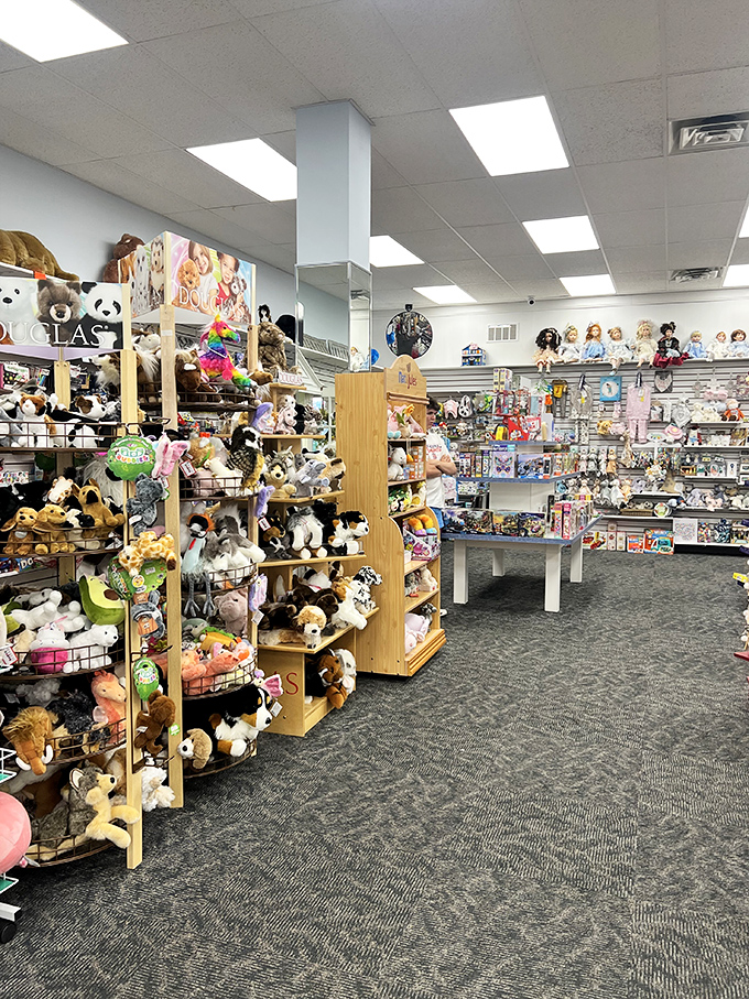 Stuffed animals strategically placed among candy displays &ndash; the non-edible impulse purchases that somehow always make it to checkout.