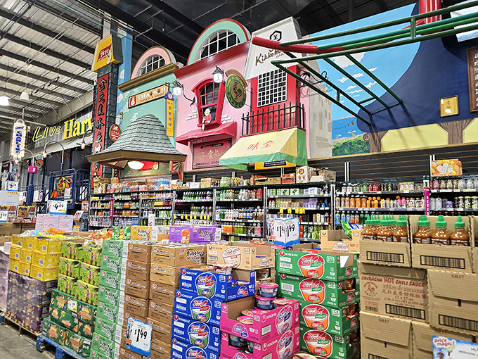 International facades transform ordinary shopping into a world tour. Is that Chinatown? Little Italy? Both, and more!