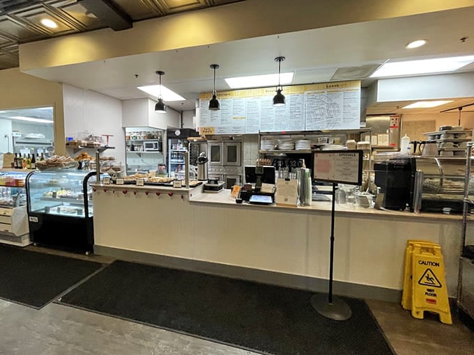 Where the magic happens &ndash; the counter and open kitchen invite diners to witness the care that goes into creating each delicious offering.