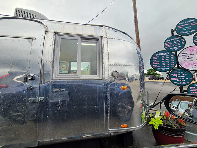 This isn't just a service window &ndash; it's a portal to coffee nirvana, where friendly faces and aromatic delights await on the other side.
