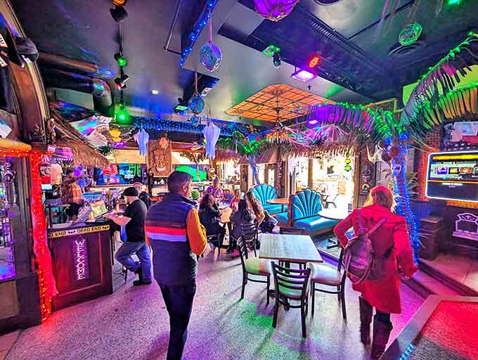 The Tilted Tiki transforms ordinary evenings into mini-vacations, where the only passport required is an appetite for adventure.