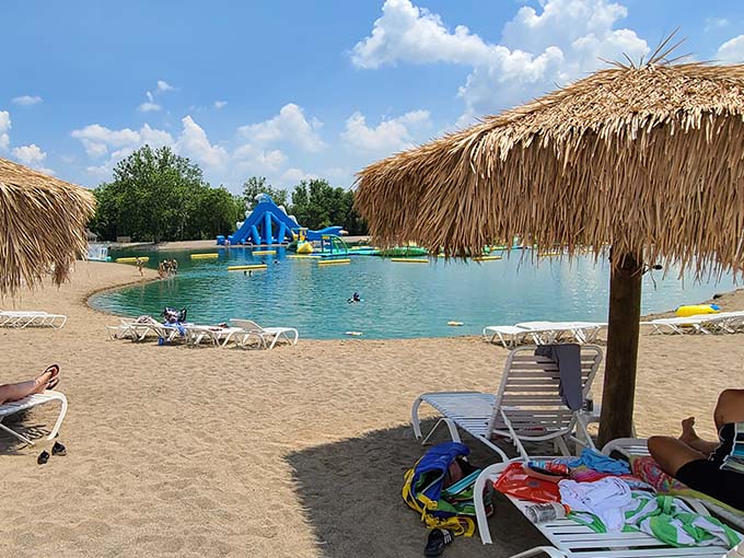 The beach on a perfect summer day &ndash; where memories are made one splash, one laugh, and one inevitable sunburn at a time.