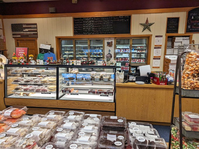 The counter where dreams come true. Behind that glass lies the answer to the eternal question: "What's for dessert tonight?"