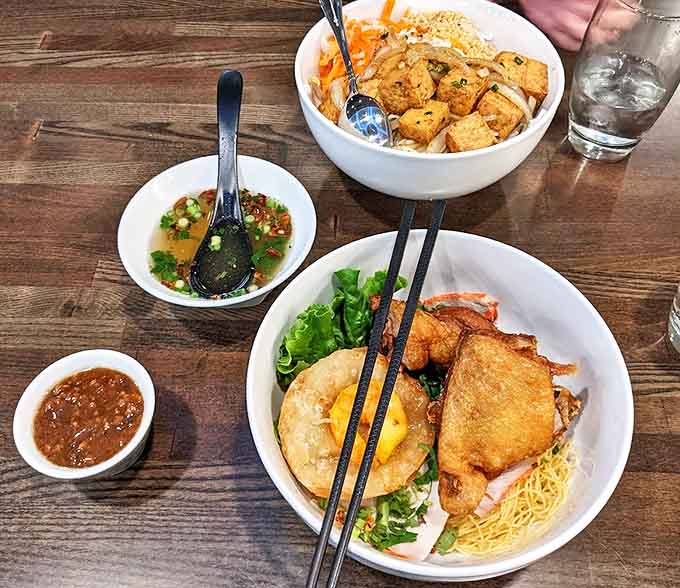 A feast for the eyes and stomach &ndash; these Vietnamese noodle bowls showcase the perfect balance of fresh herbs, savory proteins, and aromatic broth.