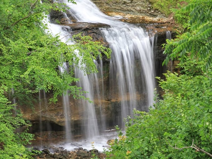Up close, the power of the water becomes apparent, with each droplet part of a greater force that has shaped this landscape.