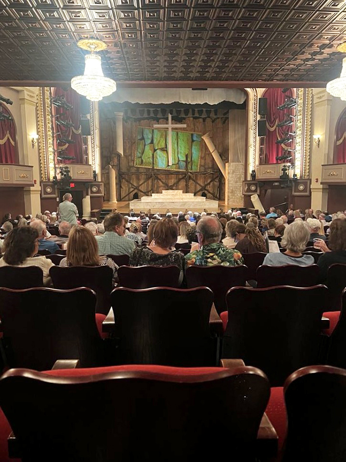 The audience settles in with anticipation, a collective breath held as the lights dim and another magical performance begins in this historic space.