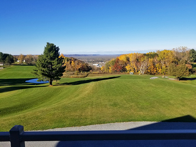 The Coffee Mill Golf Course offers views so spectacular you'll forget your terrible swing, with the Mississippi Valley unfolding like a living map below.