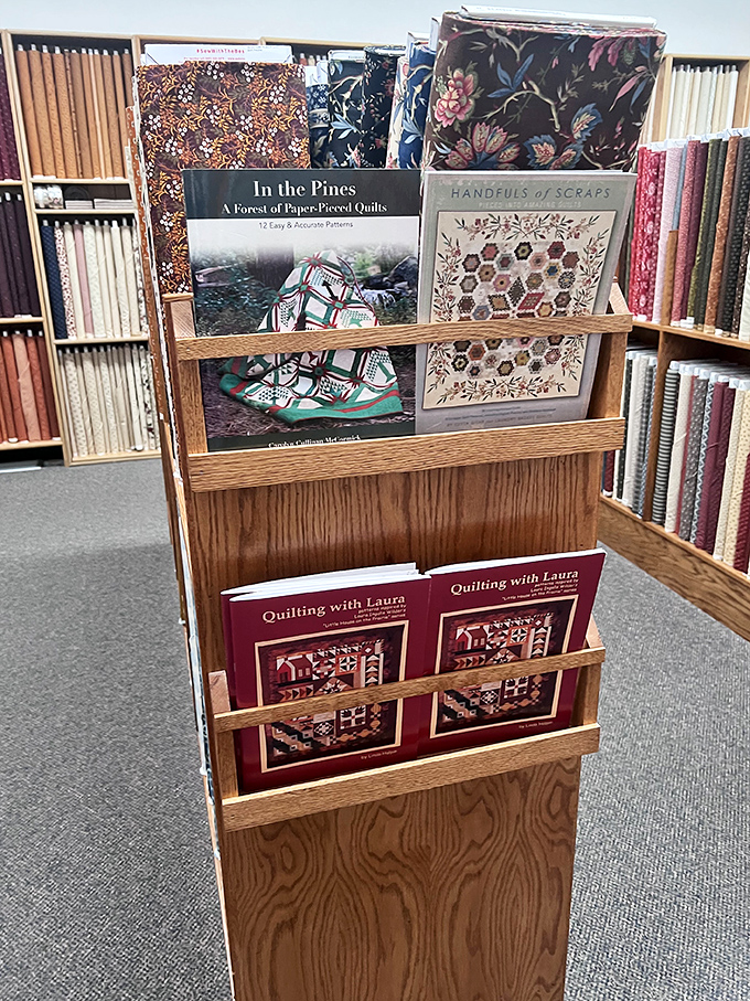 Pattern books and fabric bundles stand ready to inspire, eliminating the guesswork for crafters who appreciate a creative roadmap.